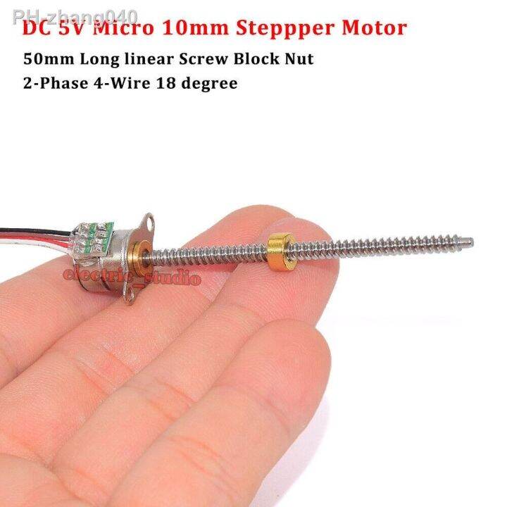 DC 5V 2-phase 4-wire Micro 10mm Stepper Motor Mini 50mm Stroke Long ...