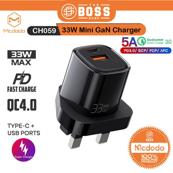 Mcdodo 33W Mini PD + QC3.0 Fast Charger Dual Output Power Adapter UK ...