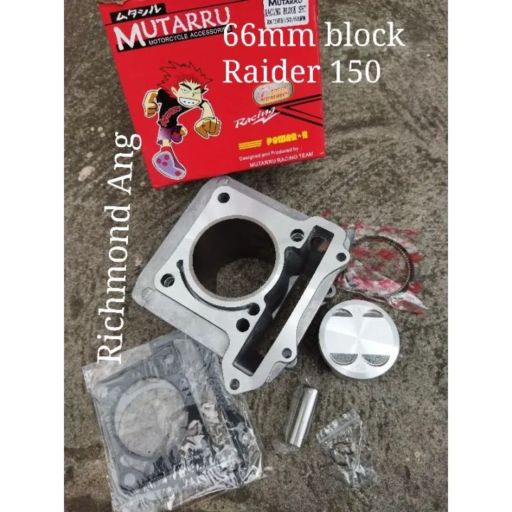 mutarru 66mm steel Raider 150 R150 carb cylinder block borekit set cast ...