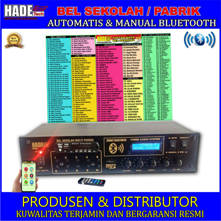 Bel sekolah otomatis setiing android 150 Watt, bel pabrik, amplifier ...