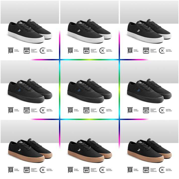 Sepatu Sneakers Geoff Max Original Ethan All Black Gum White Sneakers ...