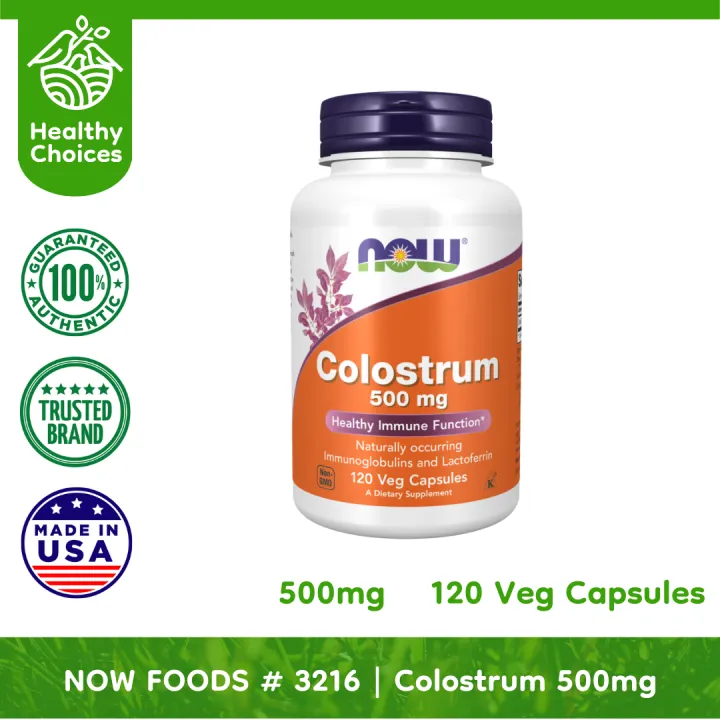 NOW FOODS #3216 | EXPIRY: 12/2023 | Colostrum 500mg, 120 Veg Capsules ...