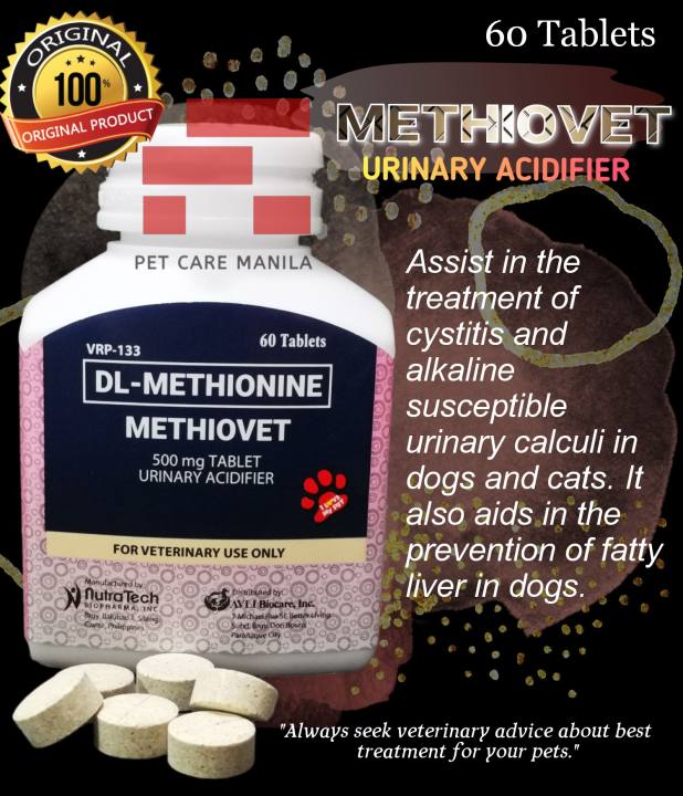 METHIOVET Urinary Acidifier, 60 tablets, for dogs and cats | Lazada PH