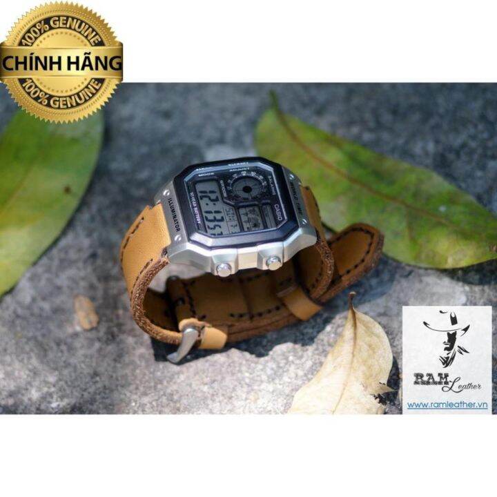 DÂY CASIO AE1200 , SEIKO 5 DA BÒ MÀU VÀNG SÁNG - RAM CLASSIC 1986 ...