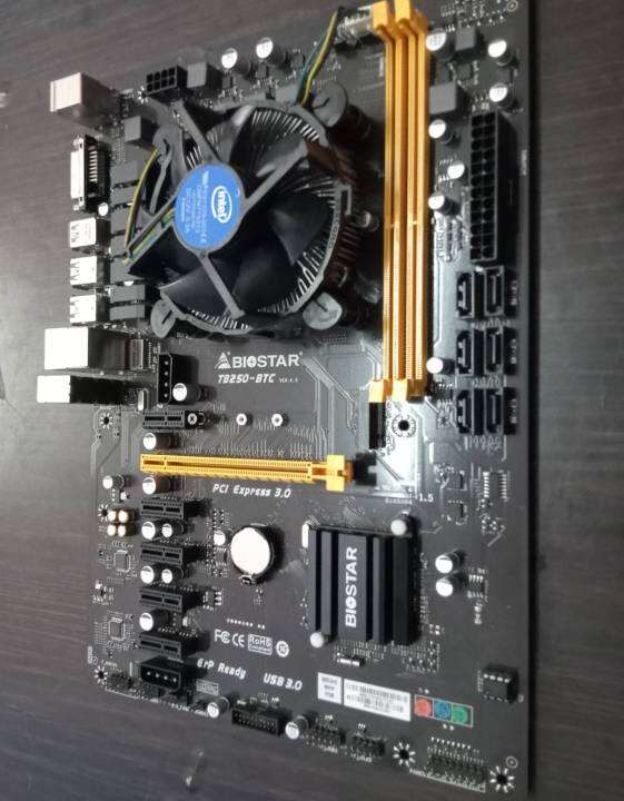 ชุดรวม CPU+เมนบอร์ด Intel G3900 2.80 GHz 2C/2T + Biostar TB250- รุ่น TB250-BTC 1151 DDR4 ต่อ ...