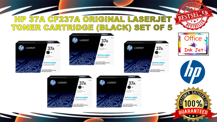 HP 37A CF237A ORIGINAL LASERJET TONER CARTRIDGE (BLACK) SET OF 5 ...