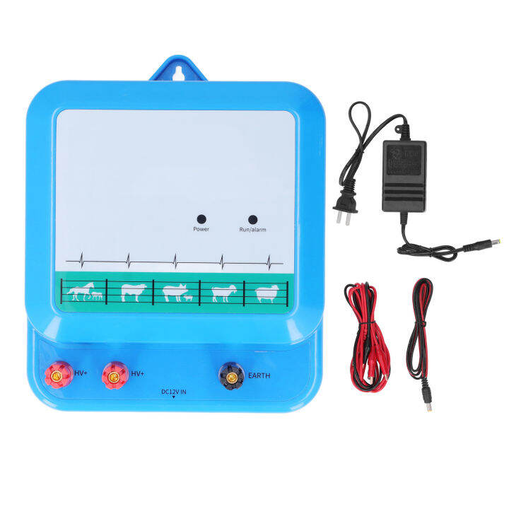 3‑40km Farm Electric Fence DC12V Animal Pulse Electric Fence Preventing ...