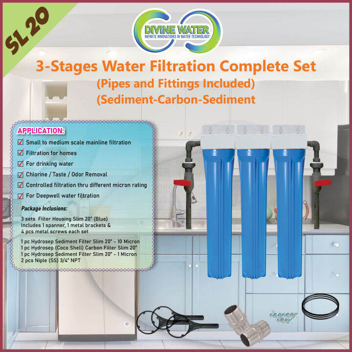 Ready-to-Install • 4-Stages Water Filtration Package (Pipes and ...