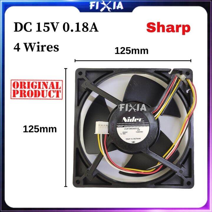 Original Sharp DC15V 0.18A (4 Wires) 125*125*20mm U12E15MS4AA3-57 ...