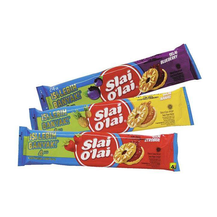 SLAI OLAI Roma Biskuit Sachet 32gr isi 4 Slai O’lai Blueberry ...