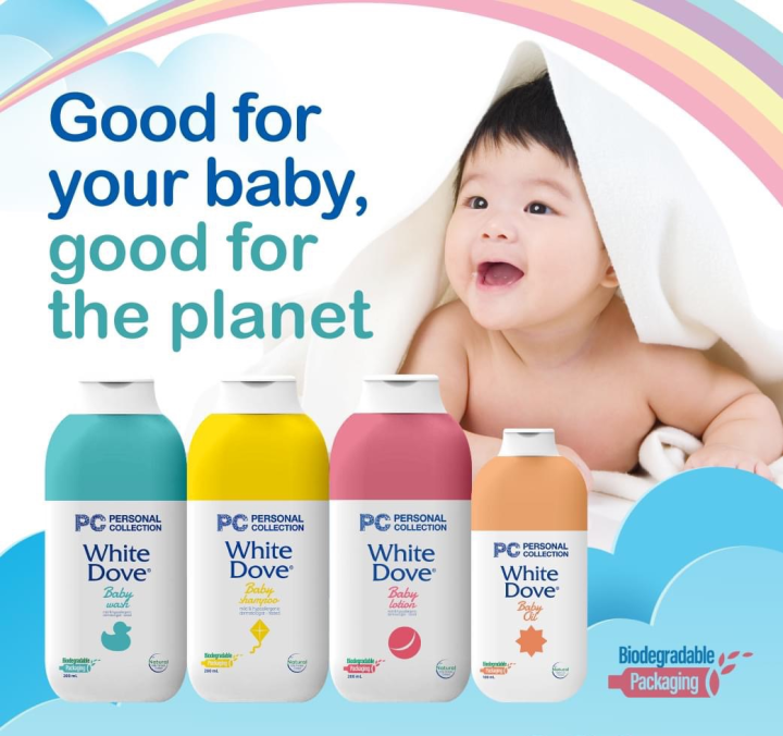 WHITE DOVE Baby Powder, Shampoo, Wash, Lotion 200ml - PERSONAL ...