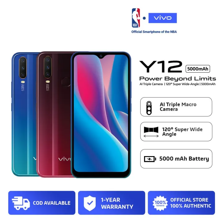 Vivo Y12 3GB+64GB 5000mAh 8MP/13MP+8MP +2MP Rear Camera with Super Wide ...