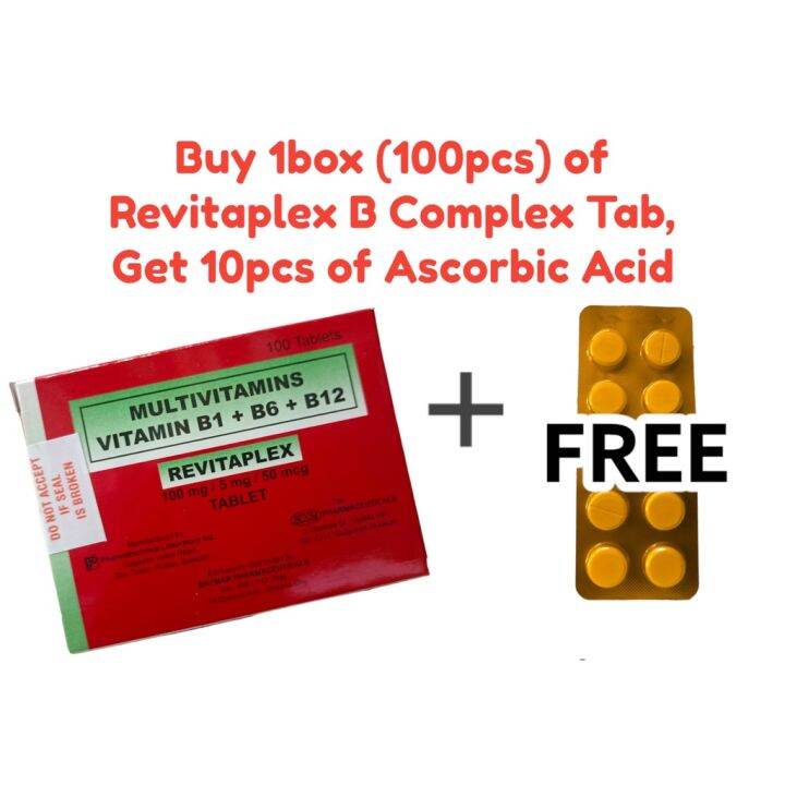 Revitaflex (Vitamin B1 B6 B12 Complex) 100 Tablets FREE 10pcs ASCORBIC ...