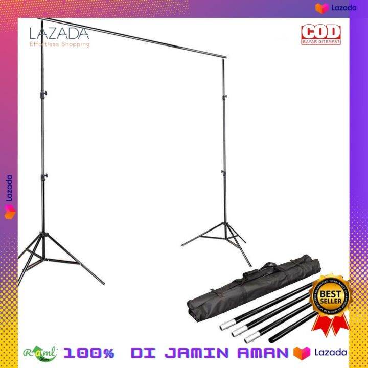 Bracket Stand Backdrop Foto Studio 190 x 300 cm / Tiang background foto ...