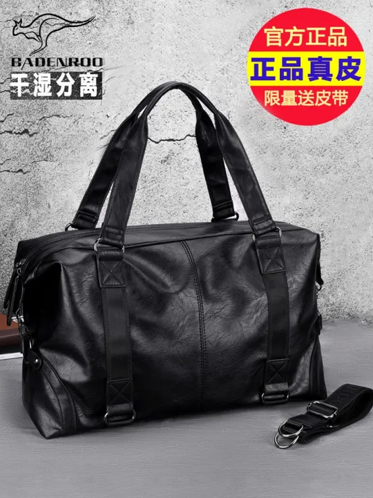 Saatchi kangaroo men bag leather shoulder worn short luggage handbags ...