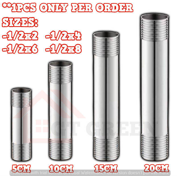 1PCS Stainless Steel Male x Male Threaded Pipe Fitting Water Pipe ...