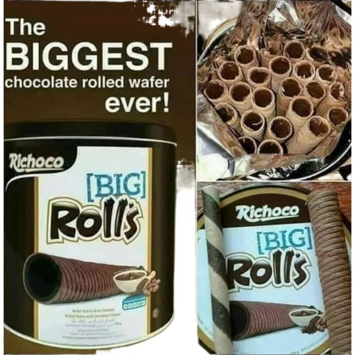 RICHOCO Big Rolls Rolled Wafer With Chocolate Cream 330g | Lazada PH