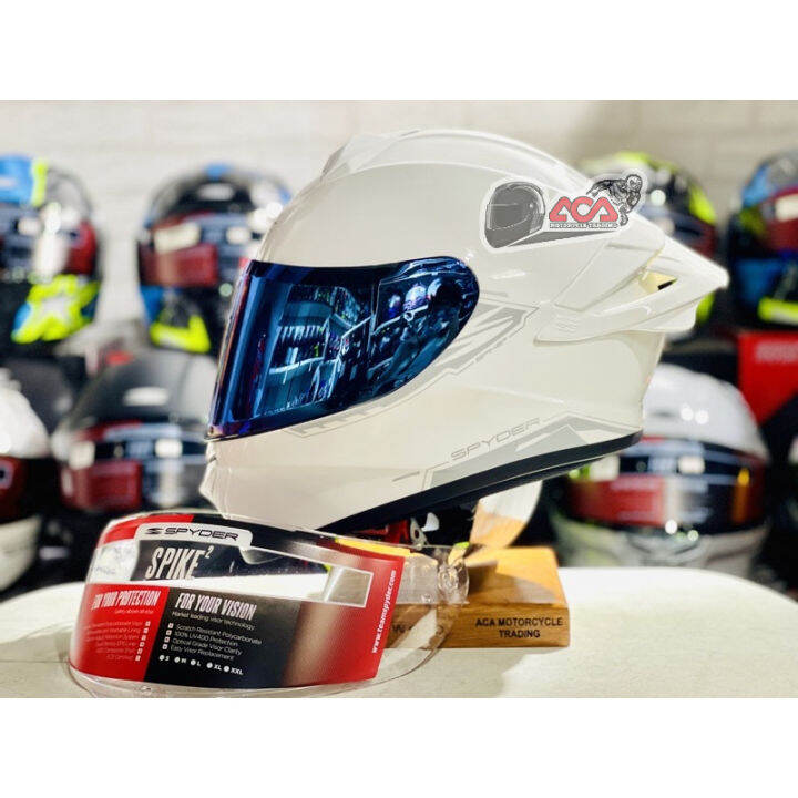 SPYDER SPIKE P S0 V2 Fullface Single Visor Helmet + Free Clear Visor ...