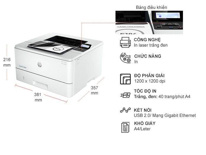 Máy in đen trắng HP LaserJet Pro 4003DN (2Z609A) (Print/ Duplex/ Lan ...