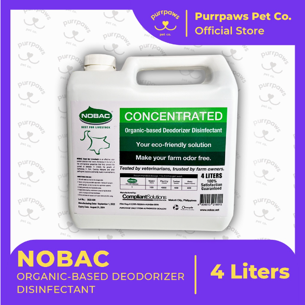 NOBAC Organic-Based Deodorizer and Disinfectant (4 LITERS) | Lazada PH