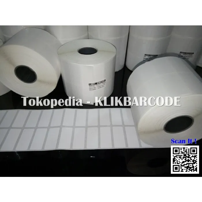 LABEL BARCODE SEMICOATED 33 X 15 2 LINE GAP CORE 1 ISI 5.000 PCS ...