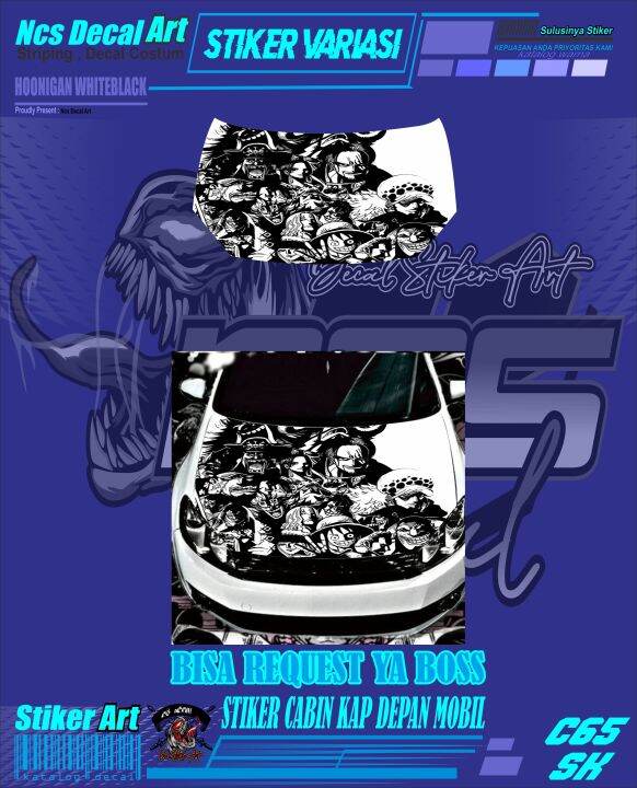 Sticker mobil stiker kap depan mobil sticker bemper mobil stiker kap ...