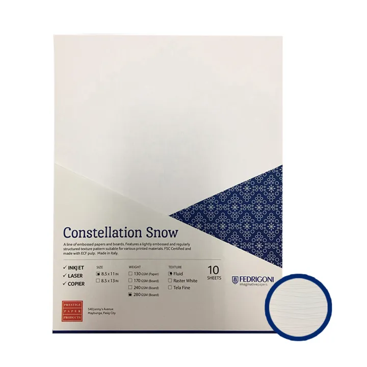 Constellation Snow Textured Specialty Paper Boards 280gsm 10sheets per ...