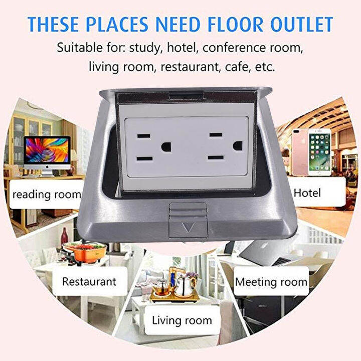 JKS Pop Up Floor Box Countertop Box w/15A with Duplex Receptacle ...