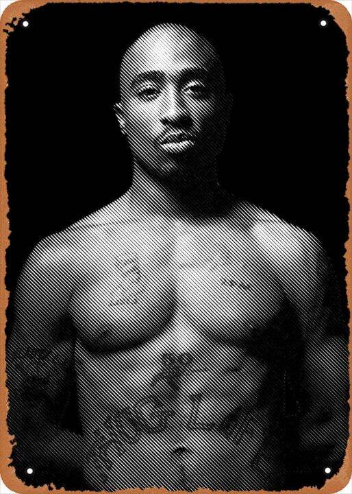 Rapper of All Time Pac Metal Tin Sign Poster Vintage Art Wall Decor X ...