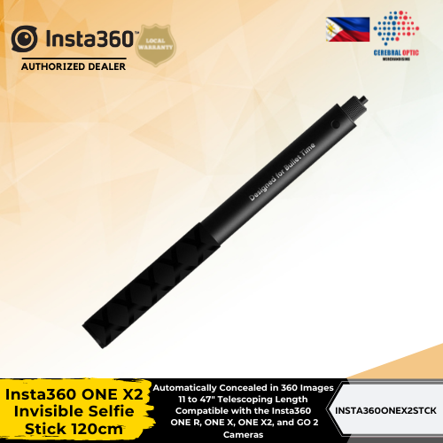INSTA360 ONE X2/X3 INVISIBLE SELFIE STICK 120cm -Compatible with ONE X3 ...