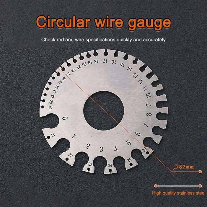 Stainless Steel Wire Thickness Ruler 0-36 Scale Round Dual Sided AWG ...