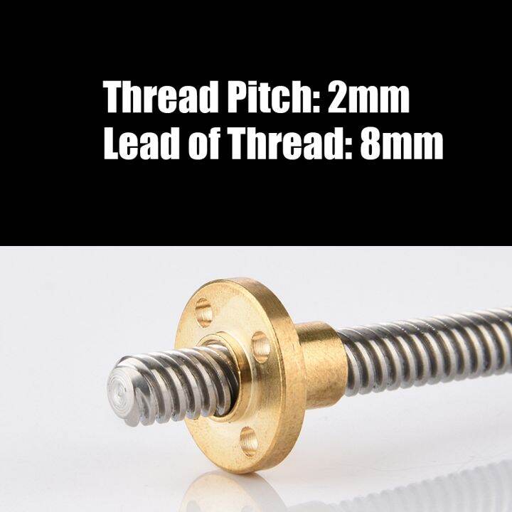 Threaded Rod Durable No-Rust T8 8MM Trapezoidal Screw Rod Lead Screw ...
