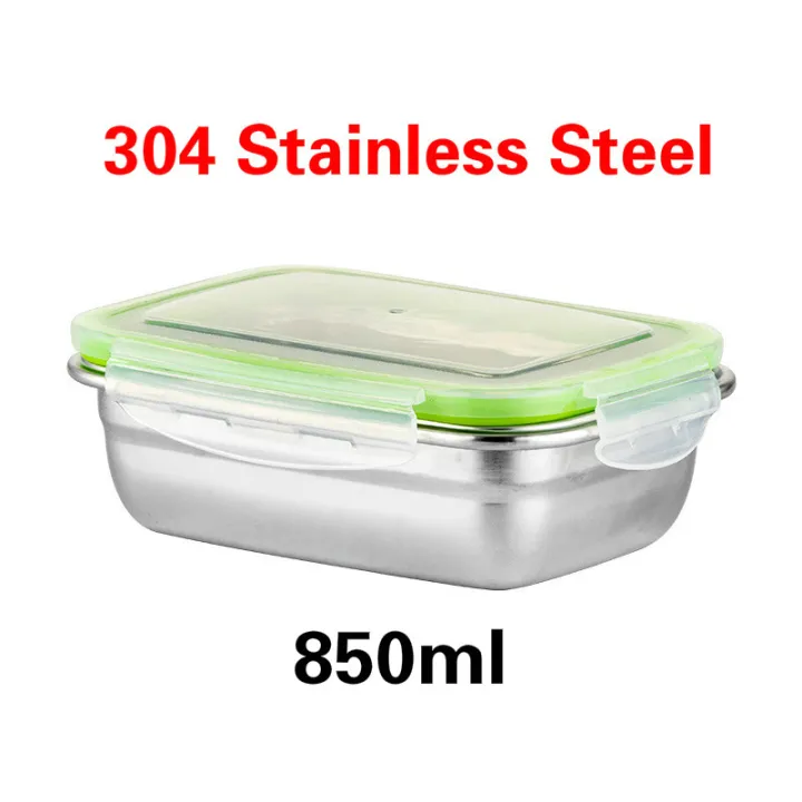 RHS Online 304สแตนเลสสตีลสแควร์สี่เหลี่ยมผืนผ้า350Ml/400Ml/550Ml/750Ml/850Ml กล่องอาหารกลางวัน ...