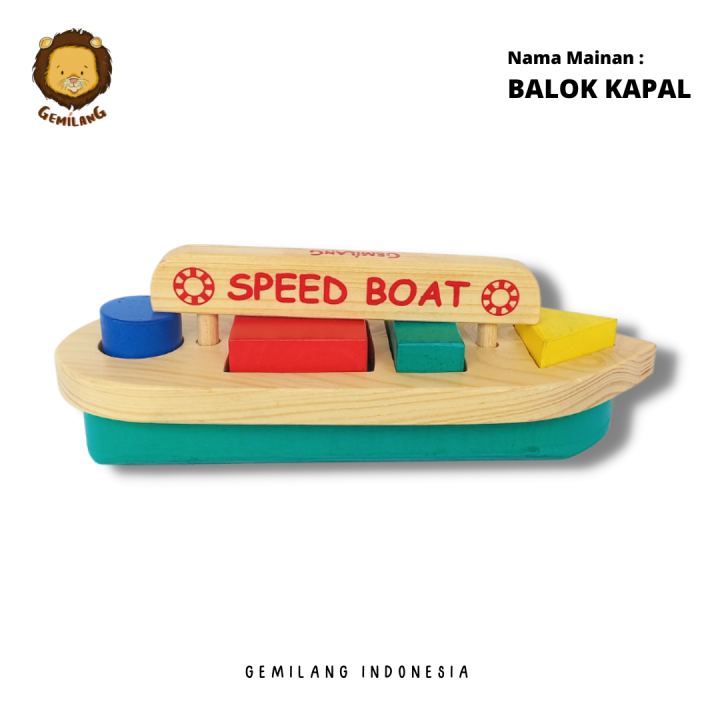 Mainan Edukasi/Mainan Kayu-Balok Kapal | Lazada Indonesia