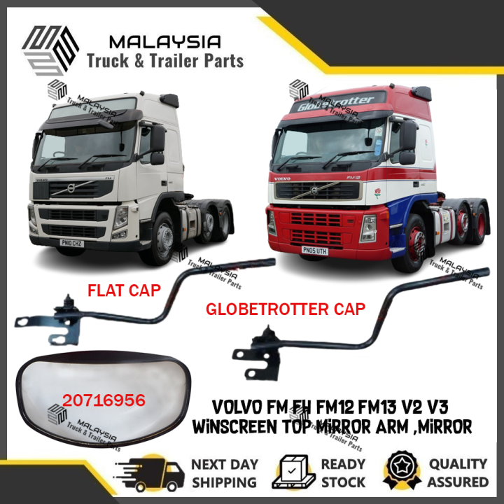 VOLVO TRUCK FM FH FM12 FM13 V2 V3 SUNVISOR WINSCREEN TOP MIRROR ARM ...