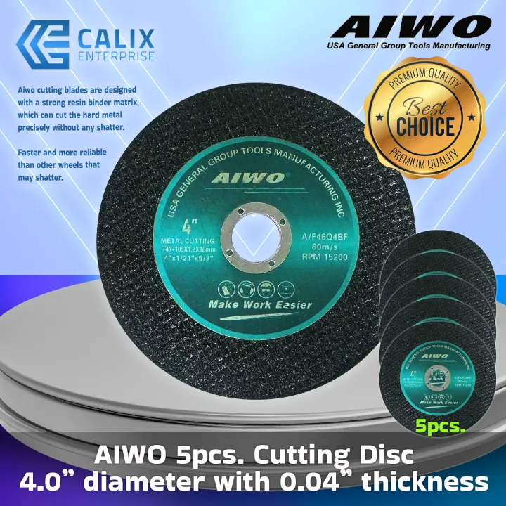5pcs. Cutting Disc 4.0” diameter with 0.04” thickness - AIWO F46Q4BF ...
