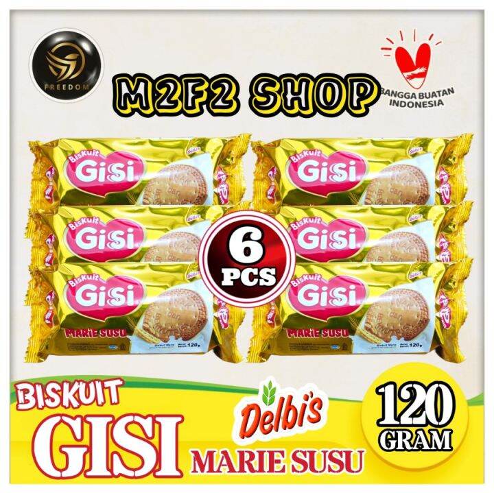 Delbis Biskuit Gisi Marie Susu Rasa Original - 120 gr (Kemasan 6 Pcs ...