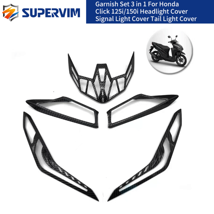 Supervim Motorcycle Honda Click Garnish Set Headlight Cover Signal ...
