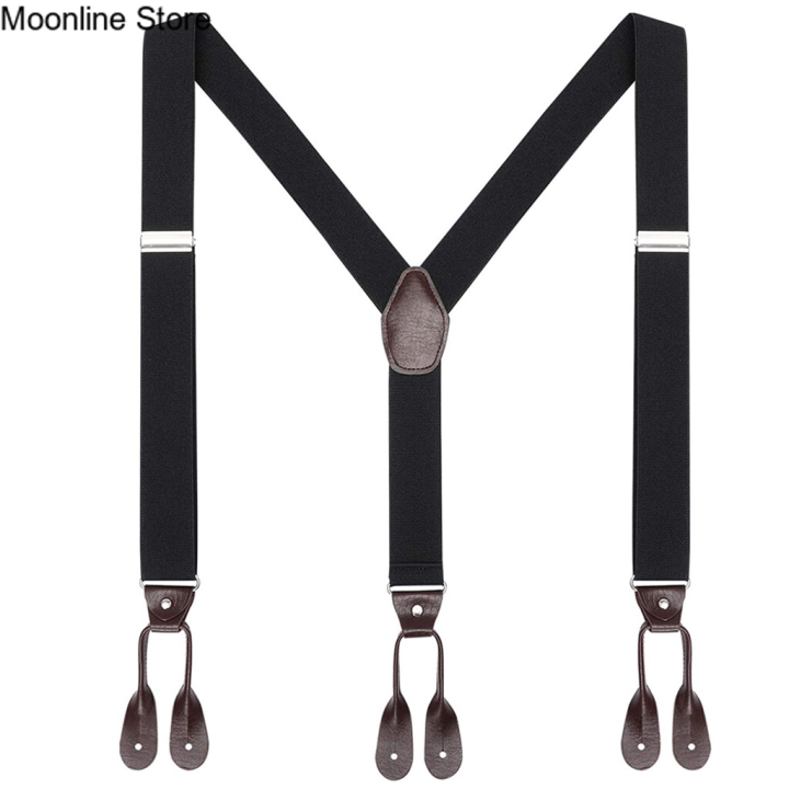 ZYSoil Men Button Hole Suspenders Y-Back Adjustable Tuxedo Suspenders ...