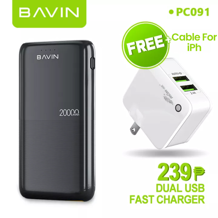BAVIN PC091 PowerBank 10000mAh-20000mAh Lithium Polymer Battery Light ...