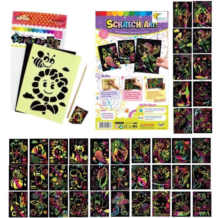 Scratch Art Kit (ชุด10ชิ้น-แบบไม่ซ้ำแบบ) (ผู้ขายในท้องถิ่น) (ศิลปะและ ...