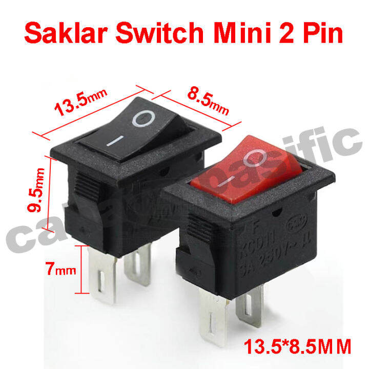 Paket Saklar Switch Mini 2 Pin On Off Hitam Pasokan jenis kapal beralih ...