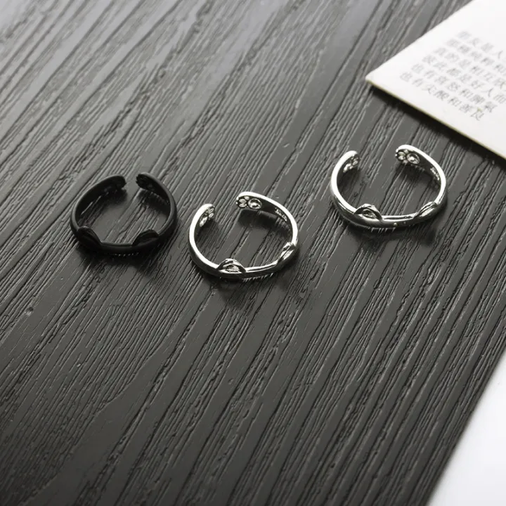 Cute Cartoon Cat Claw Footprint Ring Cute Cat Ear Ring Animal Cat Ear ...