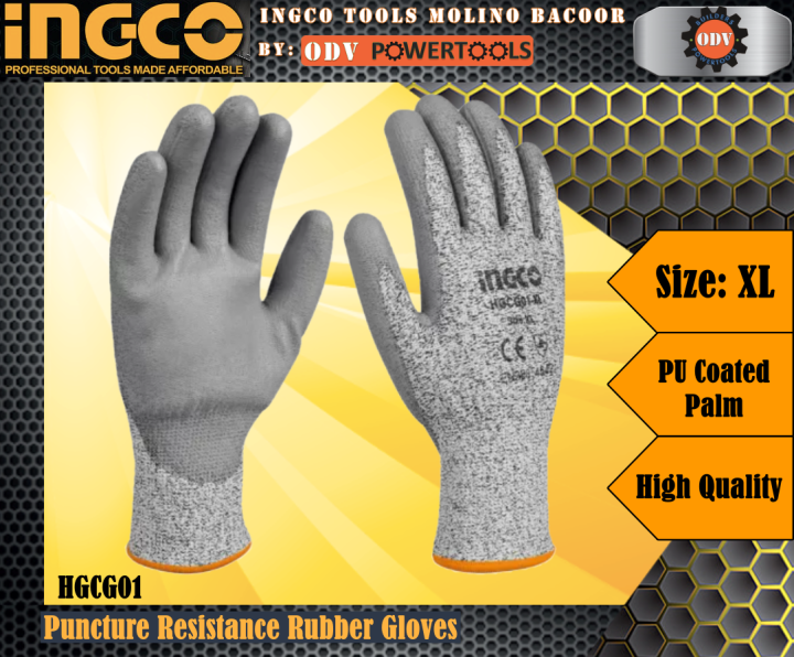 INGCO Cut Resistance Rubber Gloves HGCG01-XL ~ ODV POWERTOOLS | Lazada PH