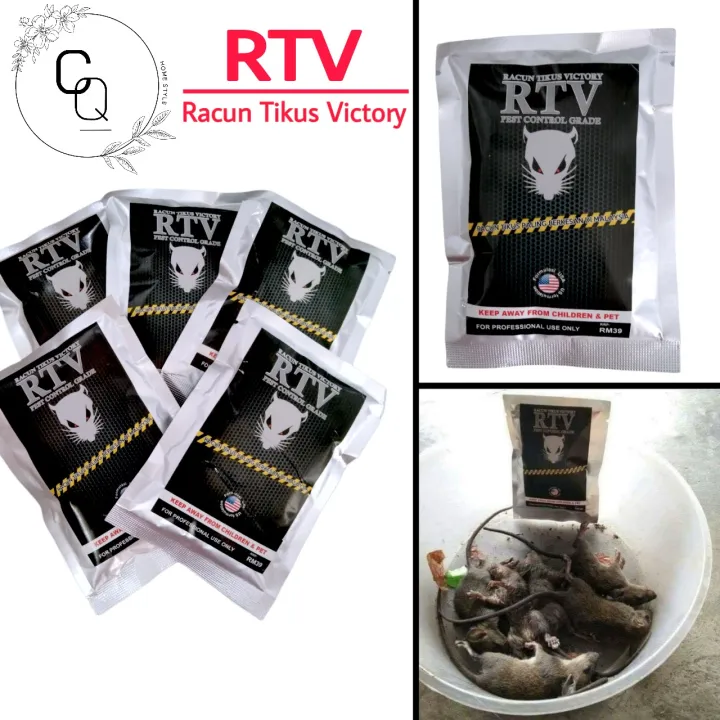 CQuz Racun Tikus Victory RTV Rat Poison Mouse Kill Bait Power Strong ...