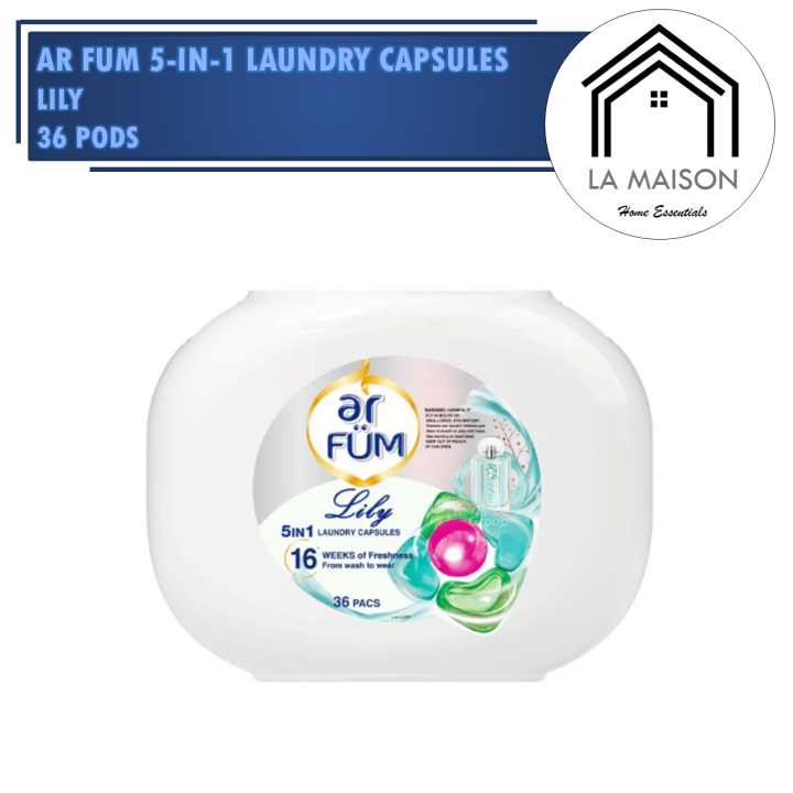 [Single Tub] ar FUM 5in1 Laundry Capsules 36 Pods - Lily | Lazada Singapore