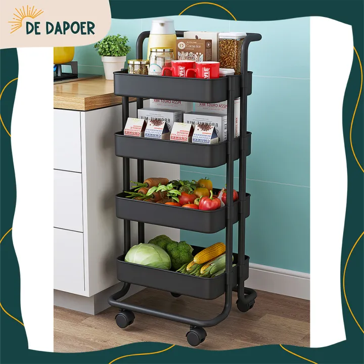 Rak Troli Dapur Susun 3 Tempat Botol Bumbu Snack Buku Alat Salon ...