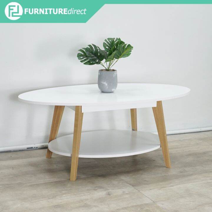 LOFT Design JULIE Oval Shaped Coffee Table-White | Lazada