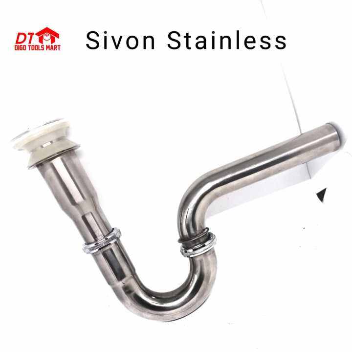 Sifon Sivon Sipon Stainless Pembuangan Air Wastafel | Lazada Indonesia