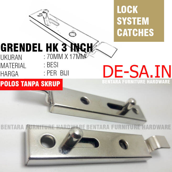 GRENDEL HK 3 INCHI - GERENDEL SLOT PINTU SEDERHANA | Lazada Indonesia